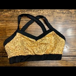 balera | Shirts & Tops | Balera Little Girls Gold Sequined Dance Top Mc ...